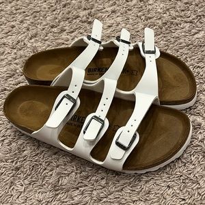 Birkenstock | Shoes | Birkenstock Florida White 3 Strap Sandals | Poshmark